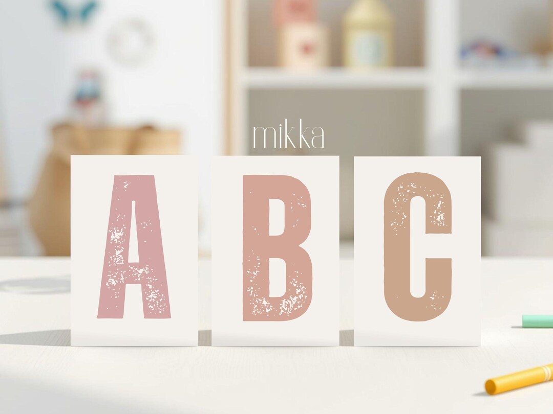 ABC Flashcards, Neutral Abc Printable Flashcards, Learning Alphabet and ...
