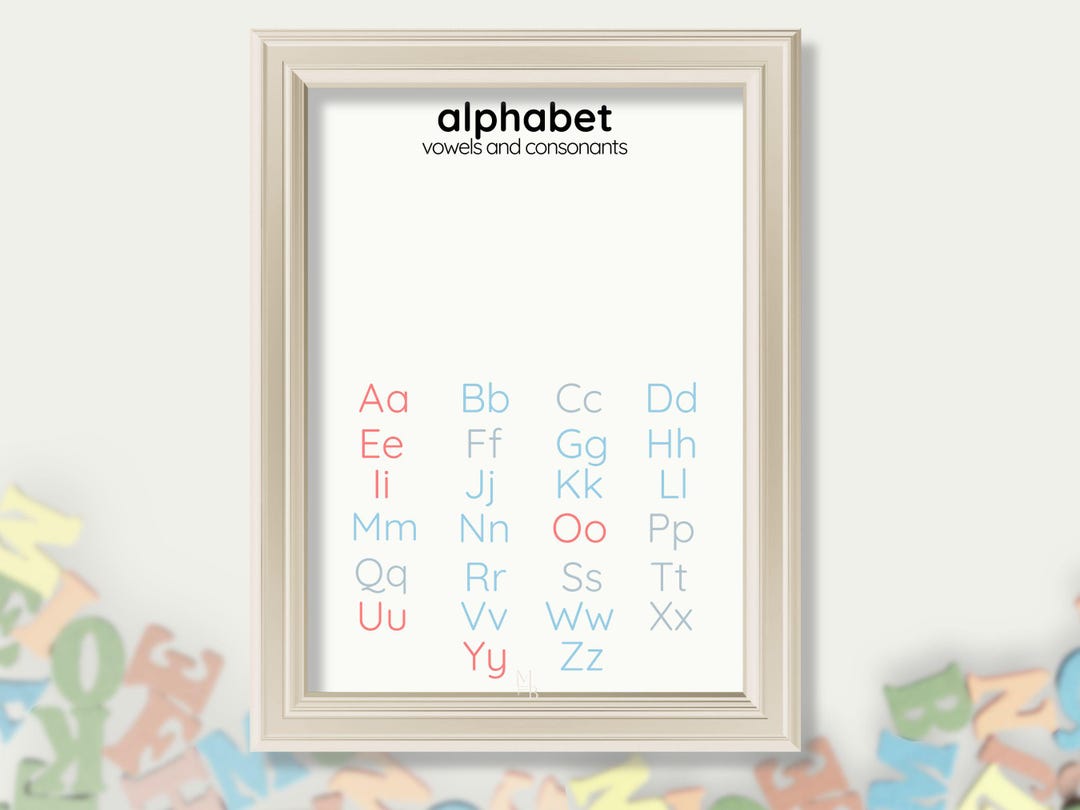 Montessori Vowels and Consonants Poster | Alphabet Phonics Chart for ...
