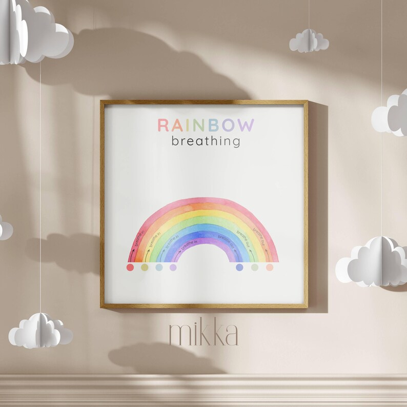 Rainbow Breathing Poster | Montessori Calm Corner Breathing Exercise ...