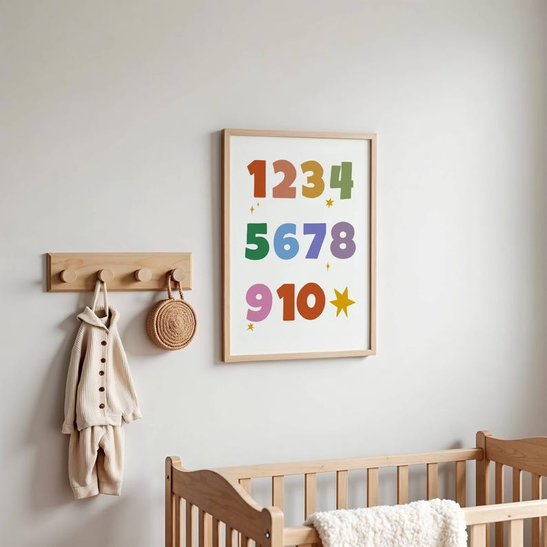 Colorful Numbers 1-10 Poster, Kids Educational Printable, Montessori ...