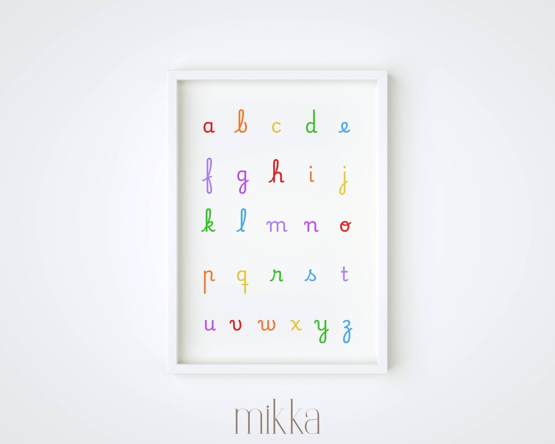 Lowercase Alphabet, Lowercase Letters, ABC Print for Kids, Vivid Colors ...