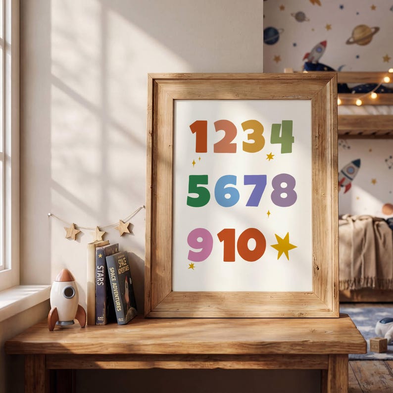 Colorful Numbers 1-10 Poster, Kids Educational Printable, Montessori ...