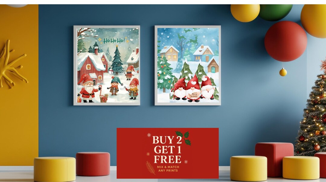 Christmas Fantasy Poster Bundle | Santa Sleigh & Reindeer + Hobbit ...