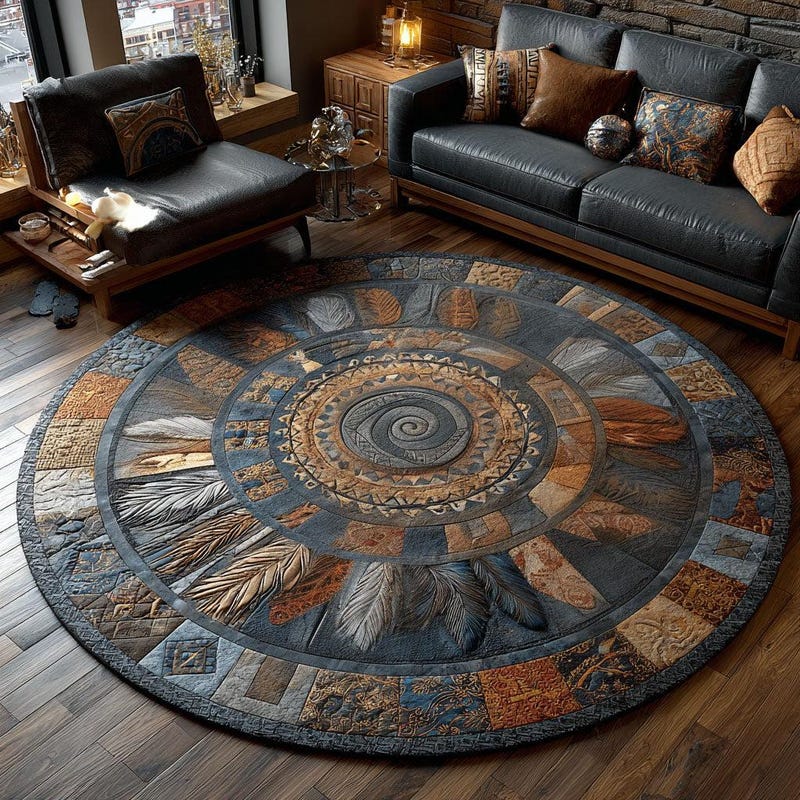 Round Feather Rug - Etsy