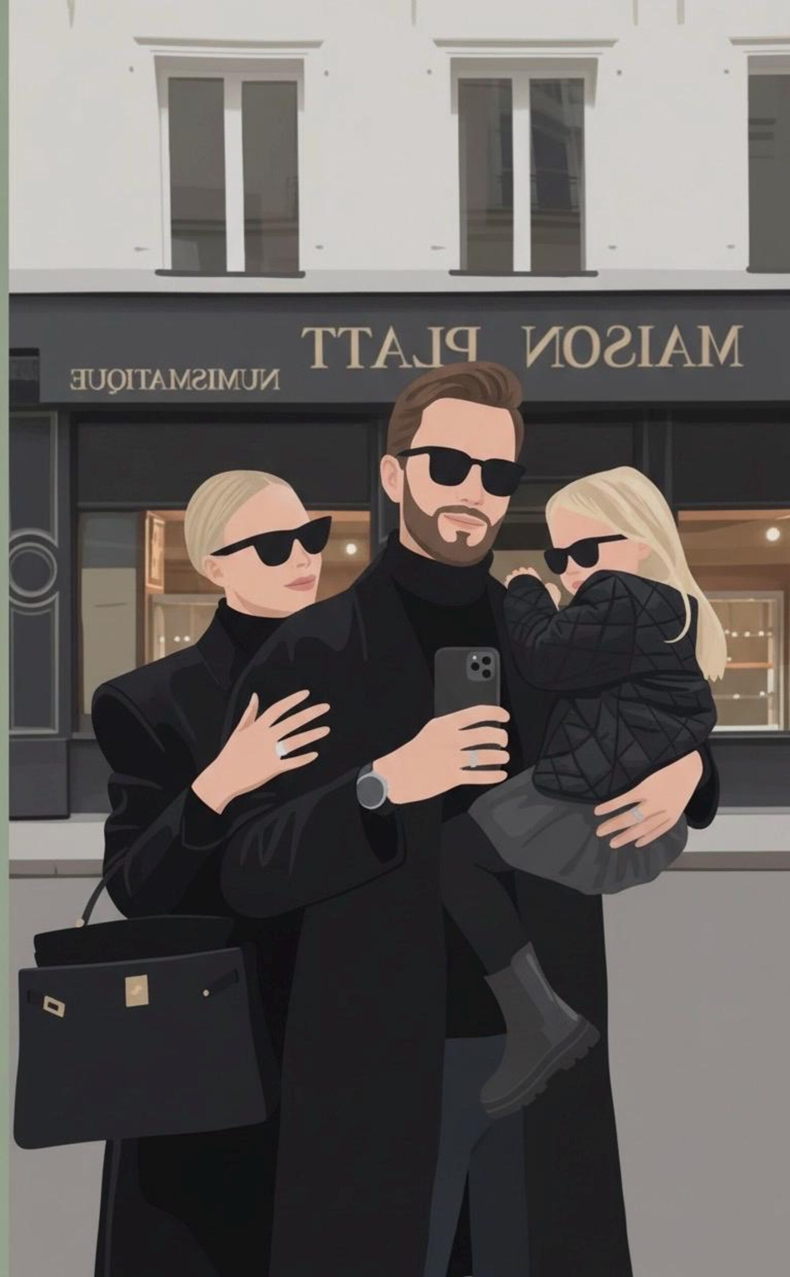 Custom Handmade Digital Family Portrait – Personalize With Names ...