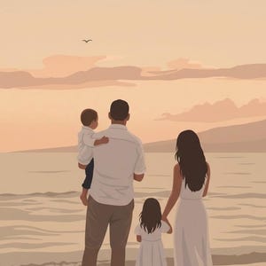 Custom Handmade Digital Family Portrait – Personalize With Names ...