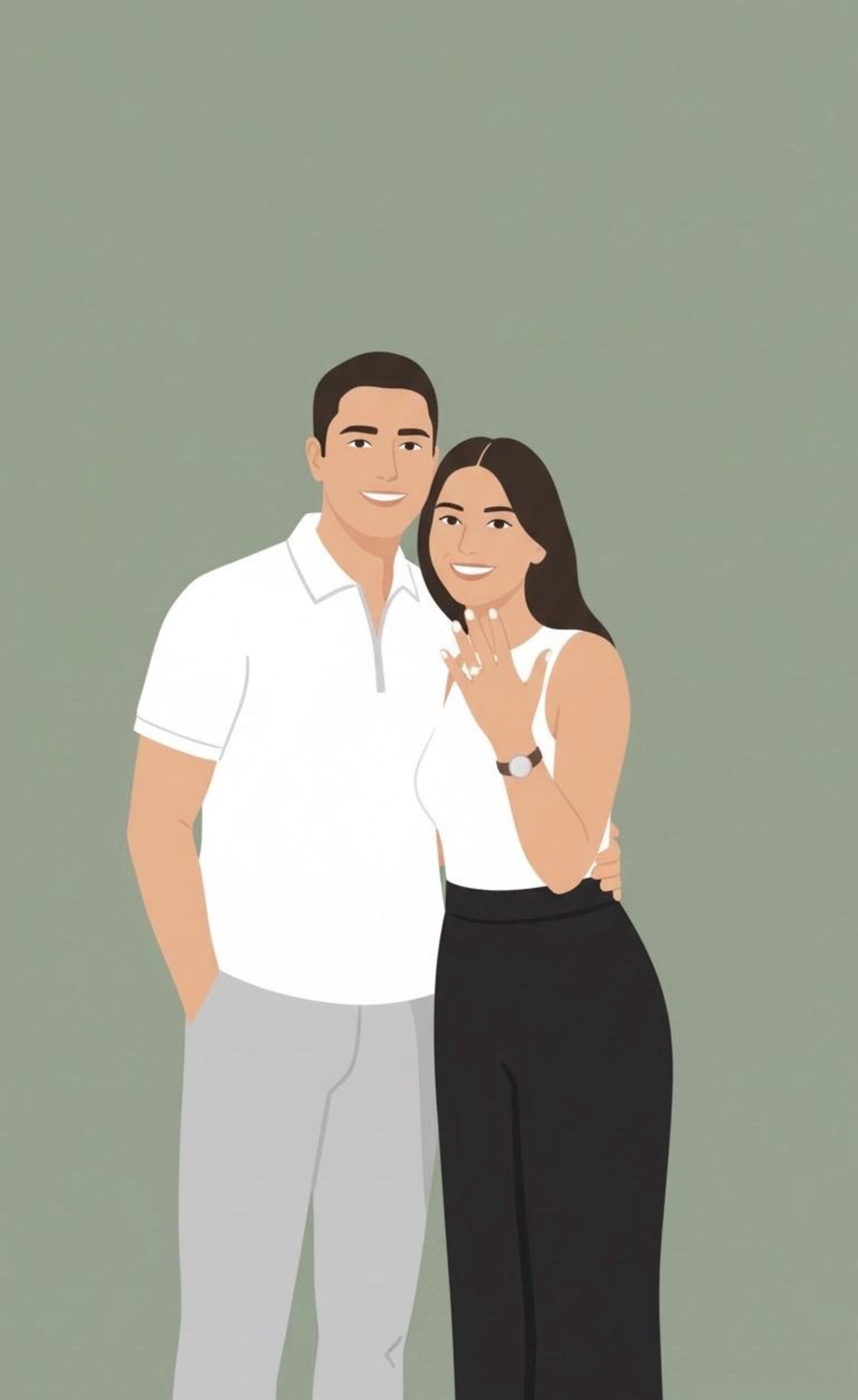 Custom Handmade Digital Family Portrait – Personalize With Names ...