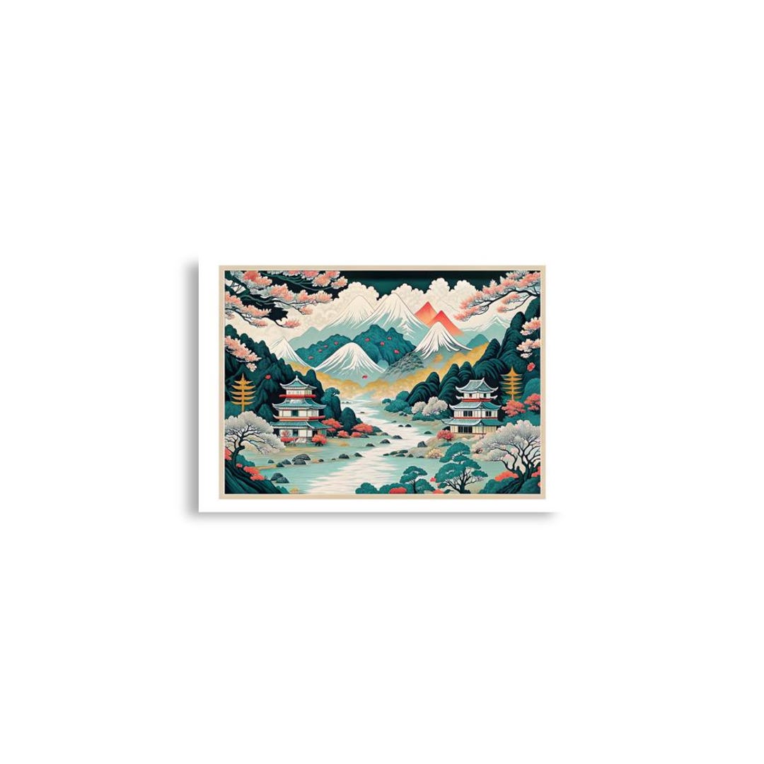 Japanese Style Mountain Range Poster Print - Modern Wall Art for Home ...