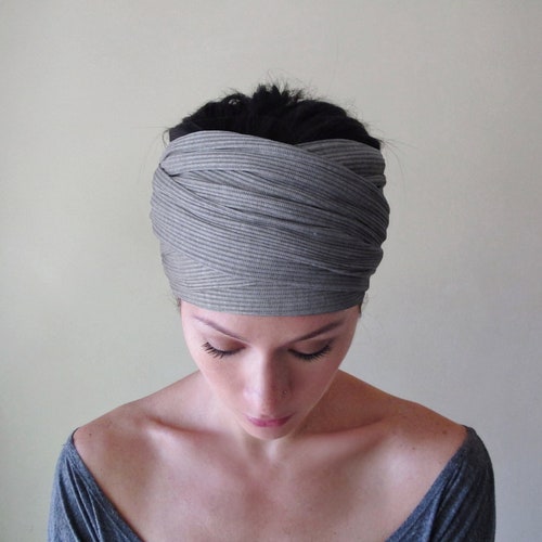 HEATHER GRAY Head Scarf Ecoshag Head Wrap Extra Wide Jersey - Etsy
