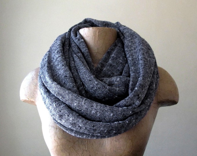 Chunky Knit Scarf Infinity Sweater Scarf Gray Circle Scarf - Etsy