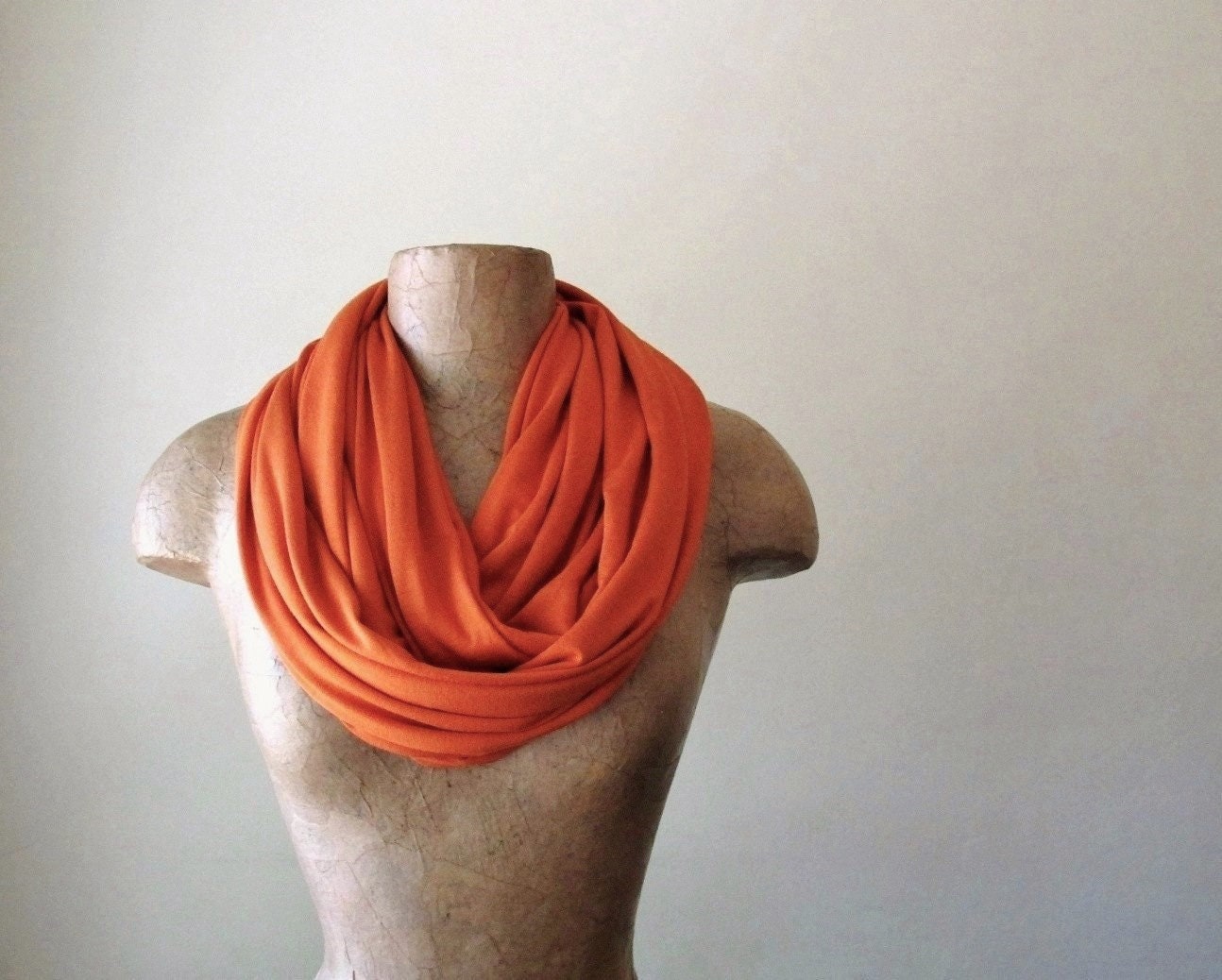 ORANGE Infinity Scarf EcoShag Loop Scarf Jersey Circle | Etsy