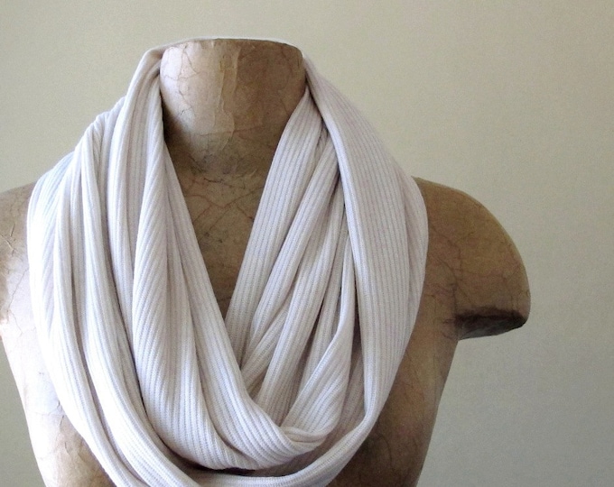 IVORY Sweater Scarf Ribbed Knit Infinity Scarf Handmade Circle Scarf ...