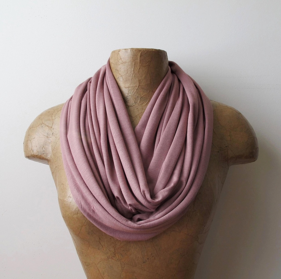 ROSY BROWN Infinity Scarf, Lightweight Jersey Loop Scarf - Etsy