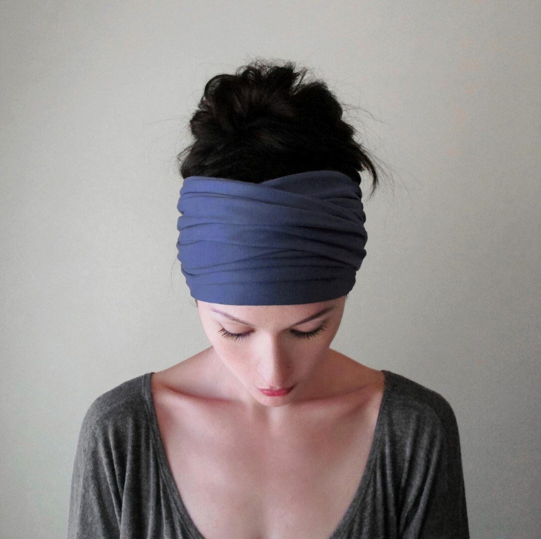 DARK PERIWINKLE BLUE Head Wrap, Ecoshag Head Scarves, Jersey Hair Scarf ...