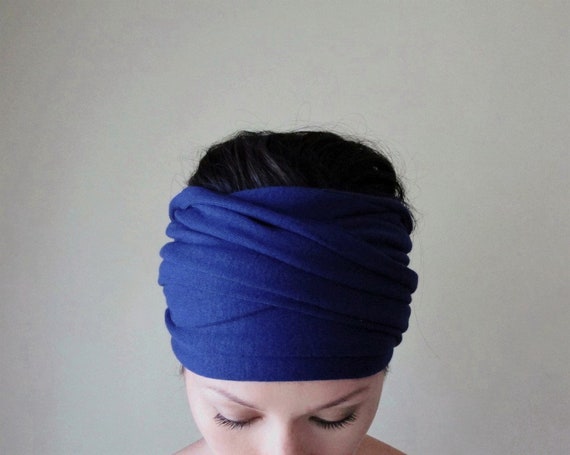 CLASSIC BLUE Head Scarf Ecoshag Jersey Headband Blue Head | Etsy