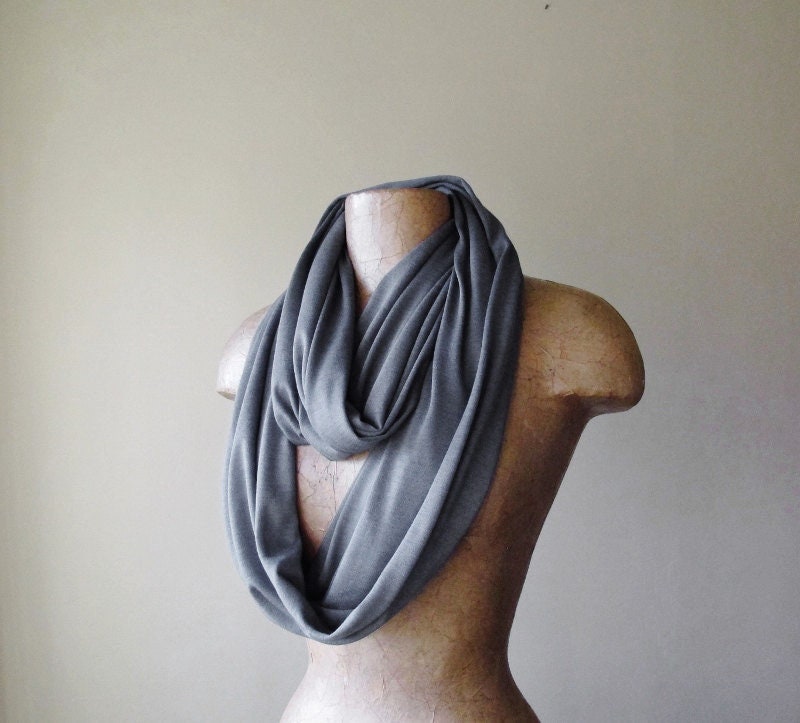 WARM GREY Infinity Scarf Ecoshag Scarf Gray Circle Scarf - Etsy