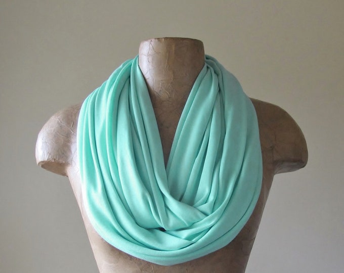 MINT Circle Scarf Jersey Loop Scarf Super Lightweight Mint Infinity ...