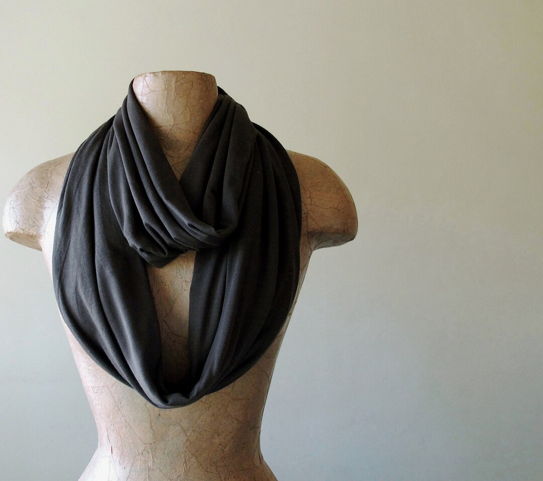 DARKEST BROWN Infinity Scarf, Ecoshag Scarf, Dark Chocolate Brown Loop ...