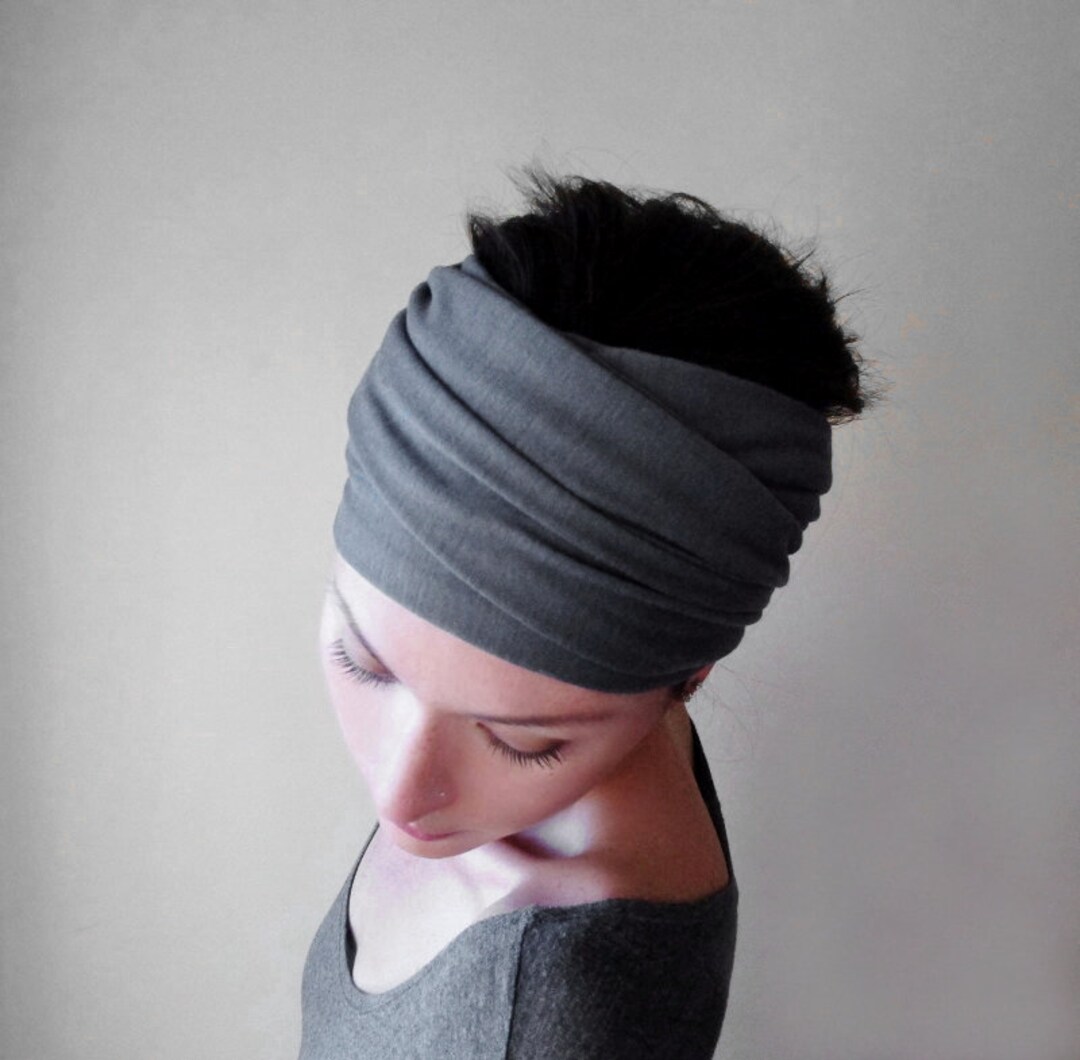 WARM GRAY Head Scarf, Ecoshag Grey Head Wrap, Boho Headbands for Women ...