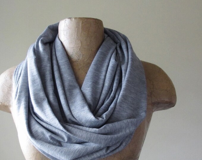 HEATHER GREY Infinity Scarf, Handmade Ecoshag Scarf, Heather Gray ...