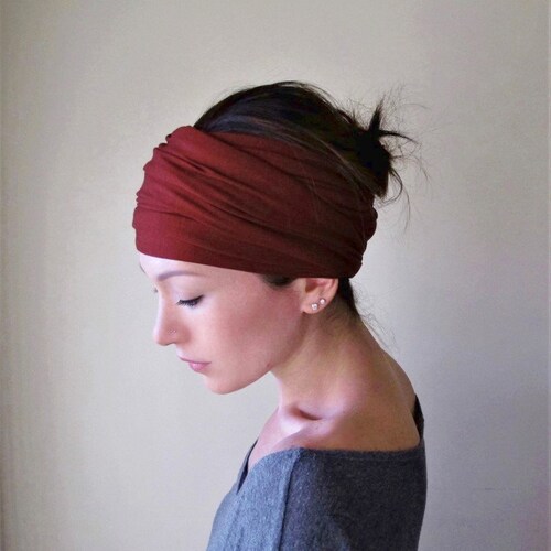 LIPSTICK RED Head Scarf Ecoshag Extra Wide Head Wrap Scarlet - Etsy