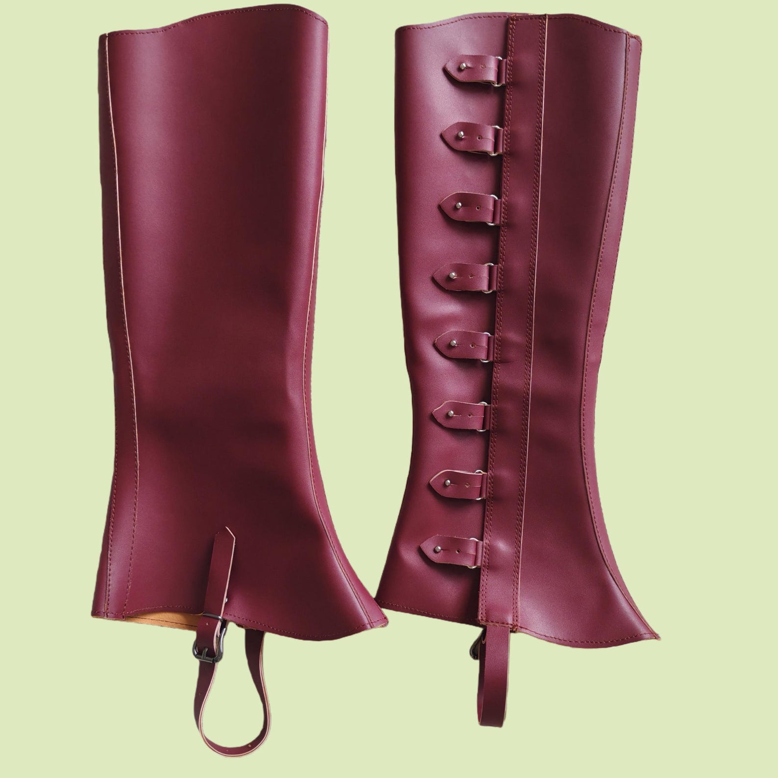 Viking Style Leather Boot Covers | Knee-high Armor Leg Gaiters ...