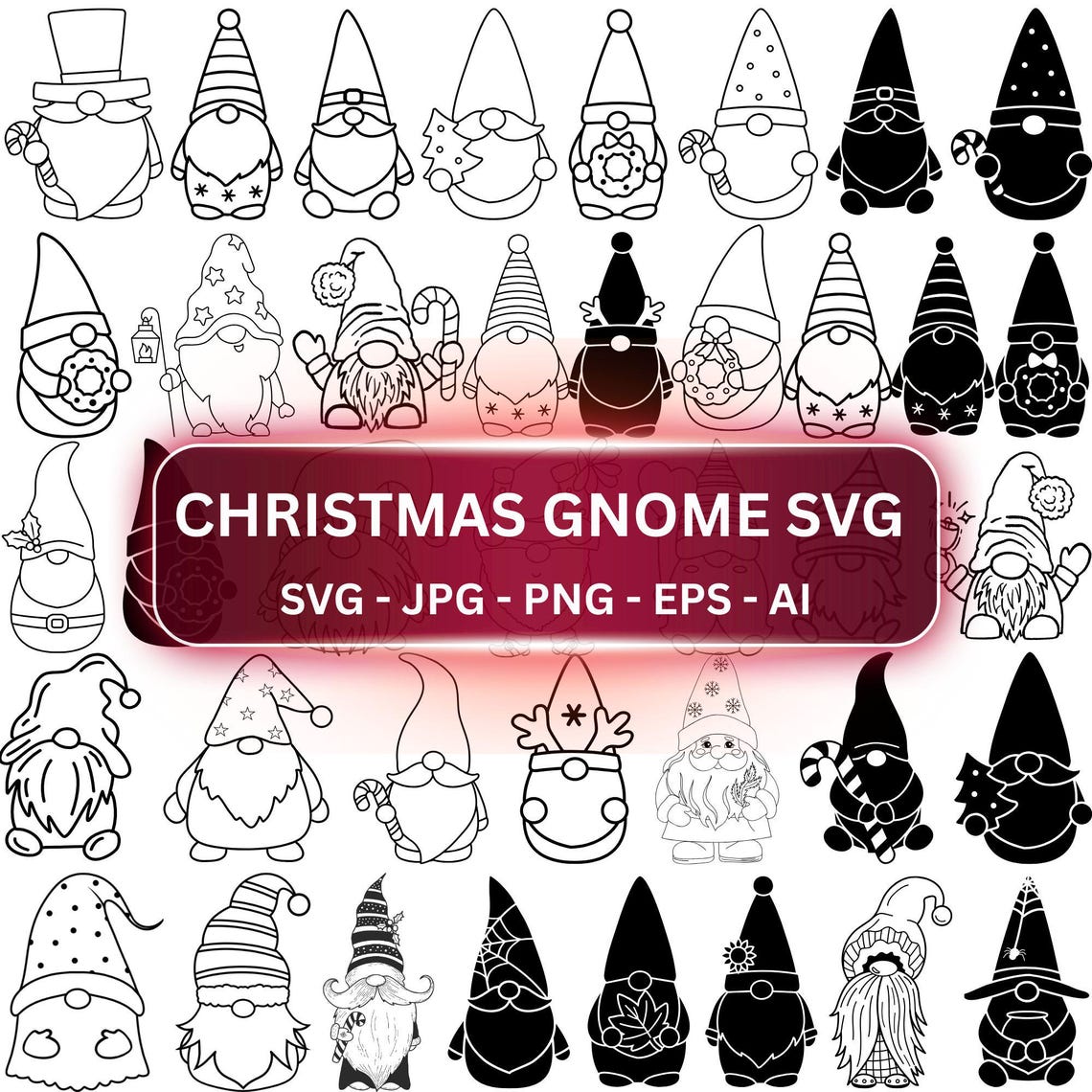 Christmas Gnome SVG Bundle, Cut Files (instant Download) - Etsy