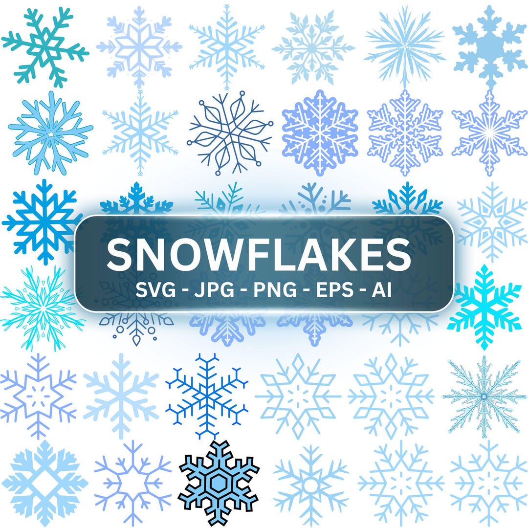 Snowflake SVG Cut File: Christmas Clipart, Winter Holiday (digital ...