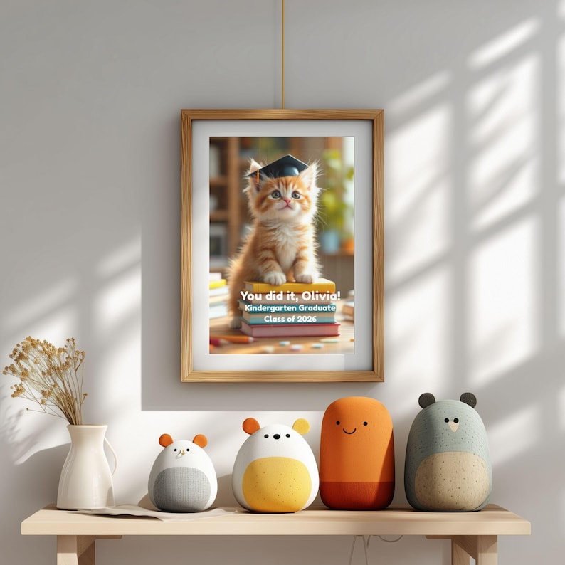 Personalized Kindergarten Graduation Poster – Cute Kitten Keepsake, You ...