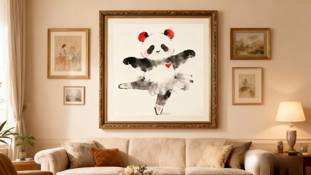 Watercolor Ink Panda Ballet Digital Clipart - PNG PDF Download | Dance ...
