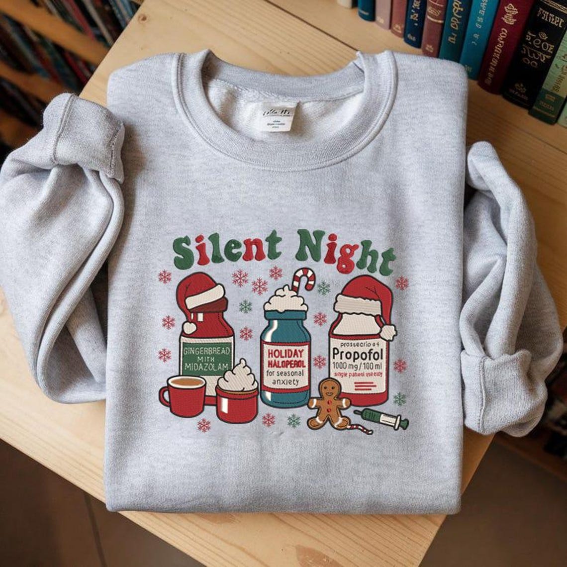 Silent Night Medical Embroidery Design,nurse Christmas Humor,anesthesia ...