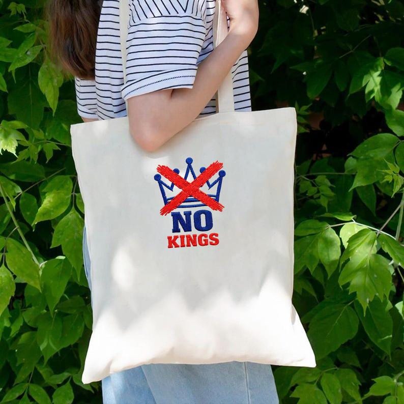 No Kings Embroidery Design, Crown Crossed Out Embroidery, Protest ...