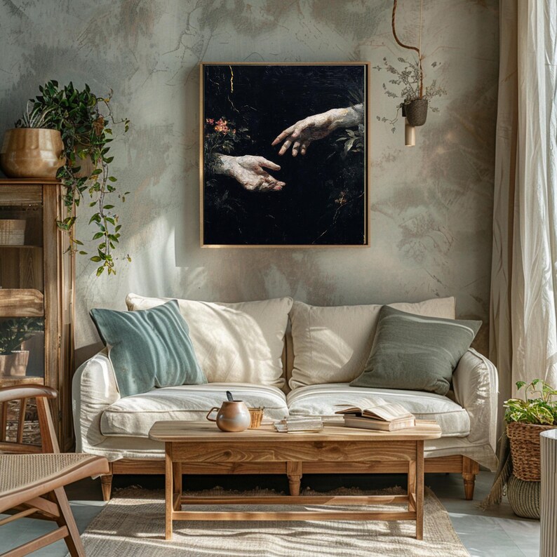 Gothic Wall Art Printable: the Creation of Adam, Michelangelo Prints - Etsy