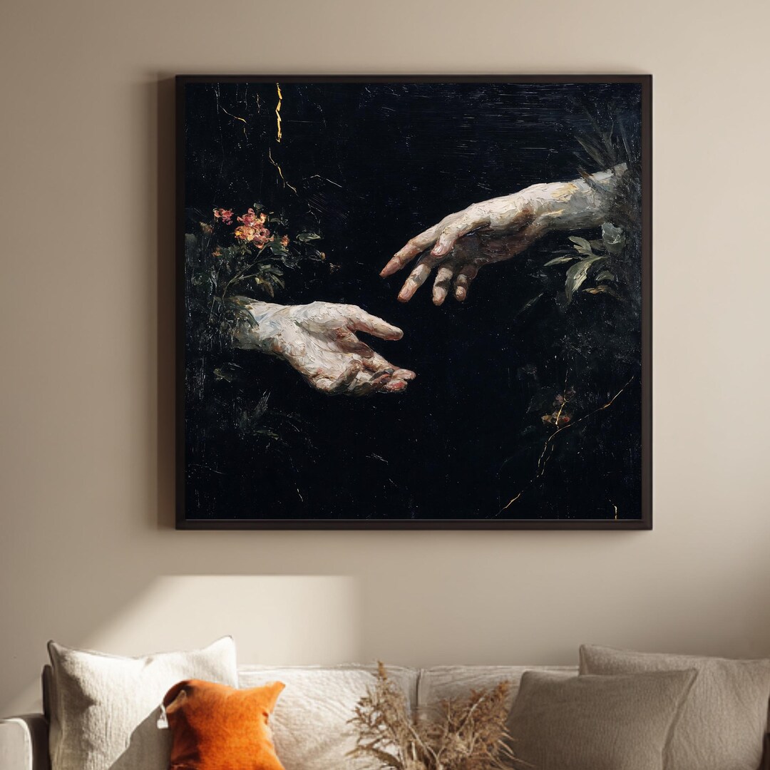 Gothic Wall Art Printable: the Creation of Adam, Michelangelo Prints - Etsy