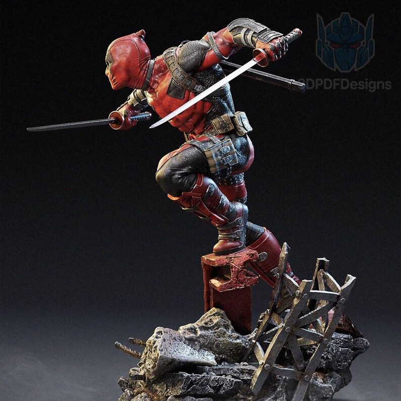 Masked Mercenary 1/6 Scale STL Statue | Dual Blade Pose (3D Print File ...