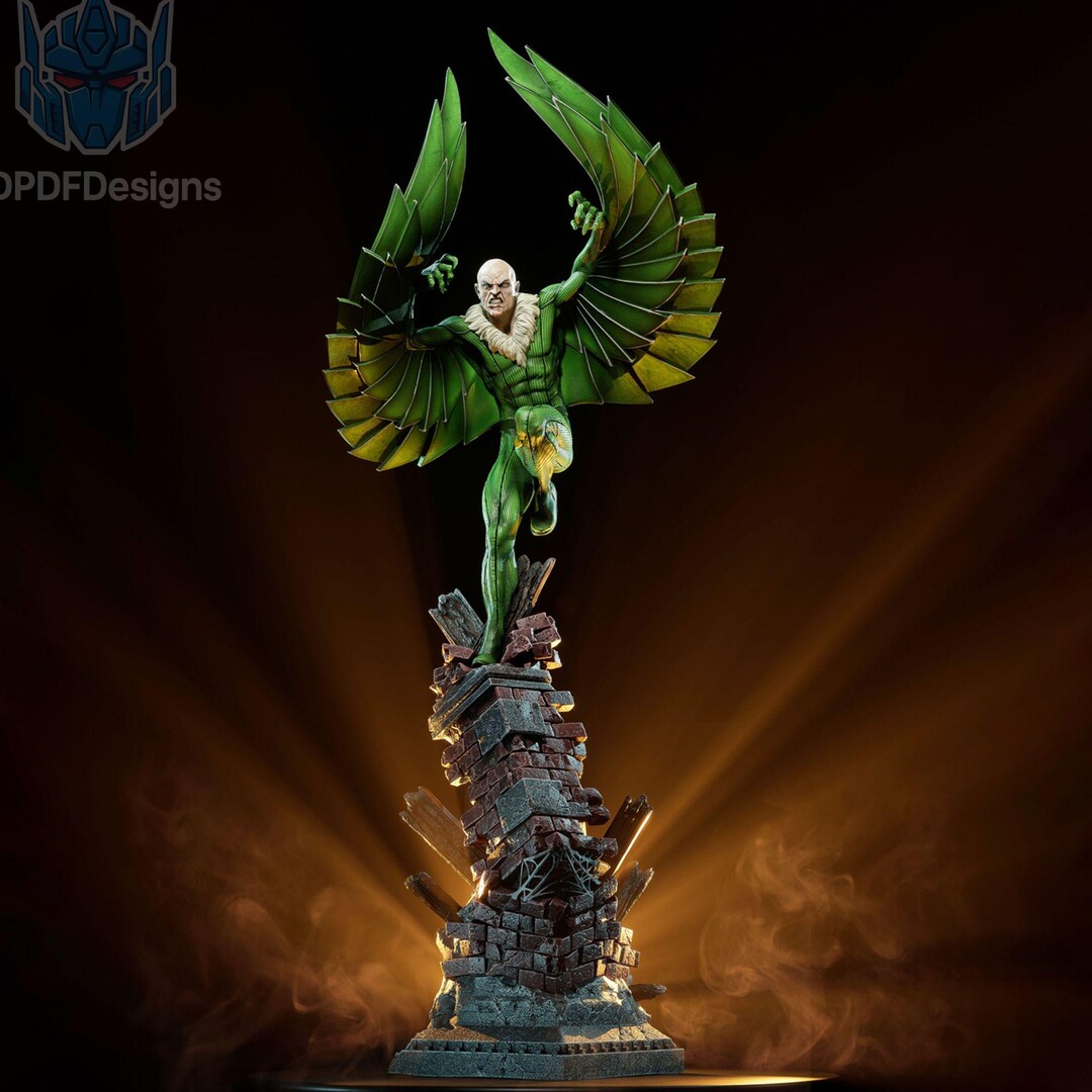 Vulture Fanart STL Statue | 1/6 Scale | Wing Spread Tower Diorama Base ...