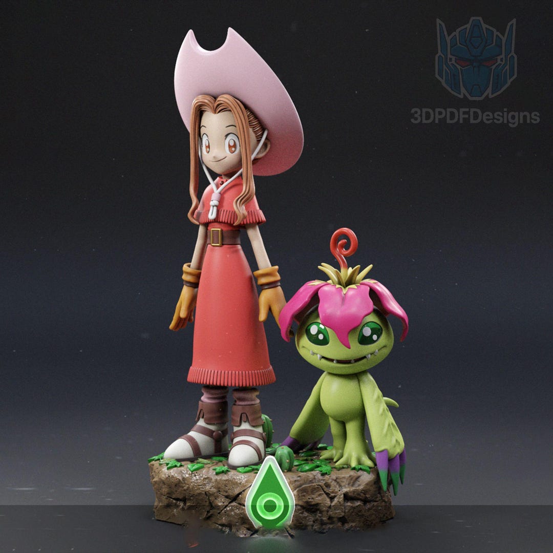 Girl Explorer & Plant Creature Statue STL | 1/6 Scale Diorama (3D Print ...