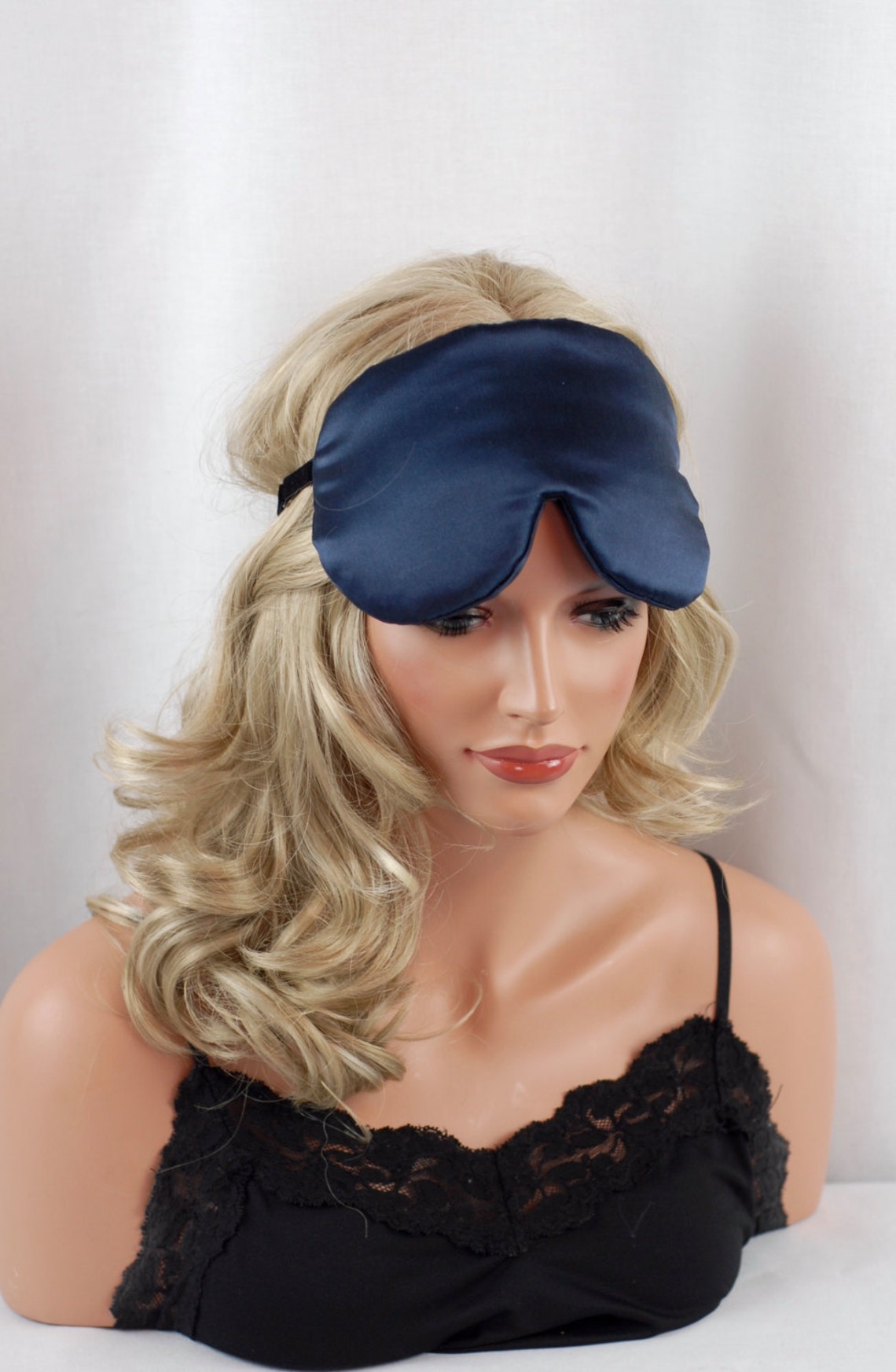 Silk Eye Mask Sleep Mask Navy Blue Charmeuse Fully | Etsy