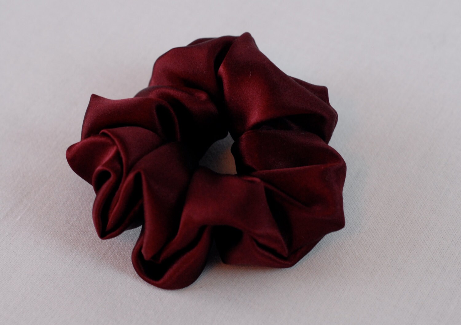 Pure Silk Hair Scrunchie Deep Wine Colored Charmeuse Small | Etsy