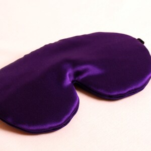 SILK Eye Mask Sleep Mask, Deep Purple Charmeuse, Fully Adjustable ...