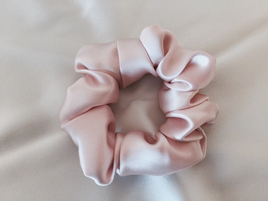 Pure Silk Hair Scrunchie Light Pink Charmeuse Small | Etsy