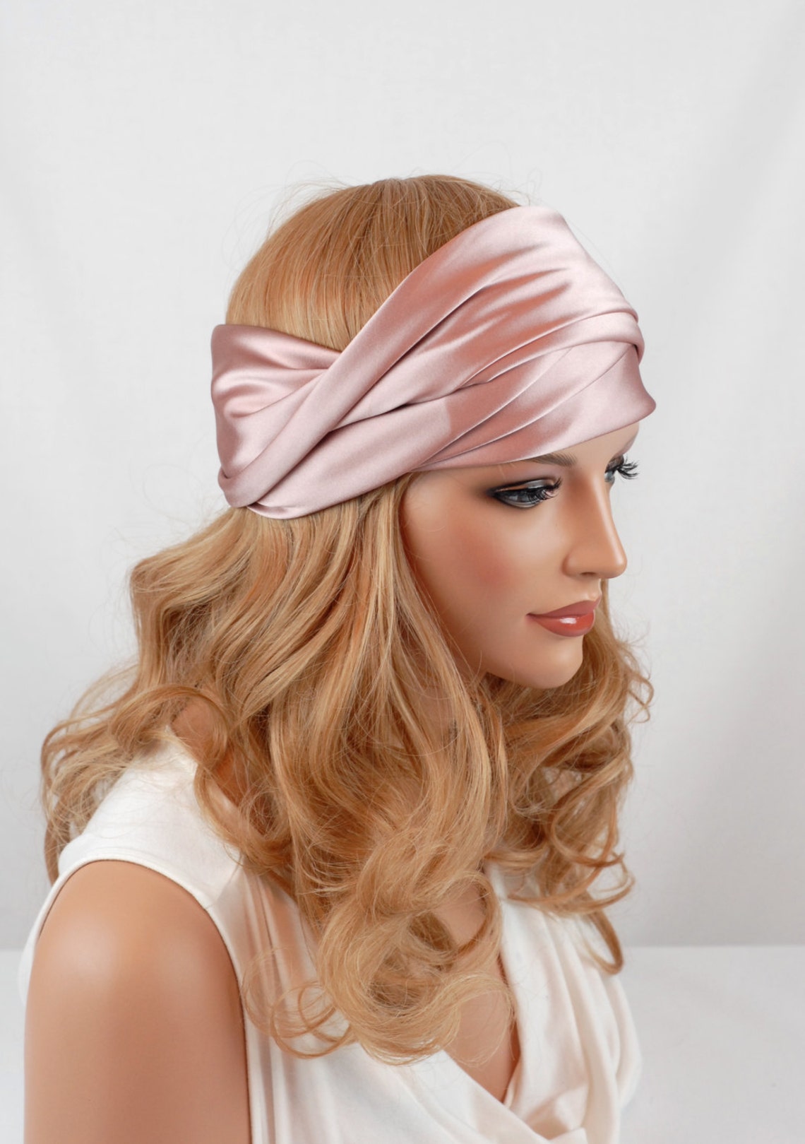 Silk Charmeuse Scarf, Sleep or Bandana Scarf Sizes, Wild Rose Mulberry ...