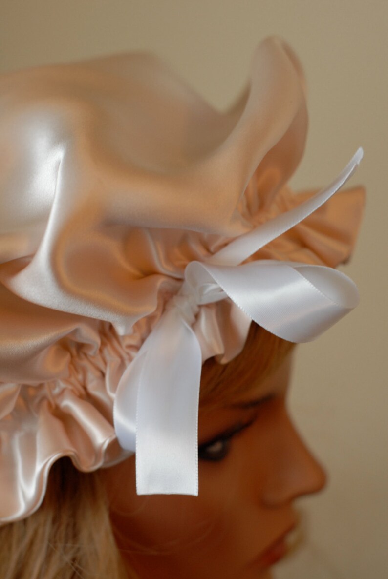 Silk Sleep Bonnet Light Pink Charmeuse Fully Adjustable Bow | Etsy