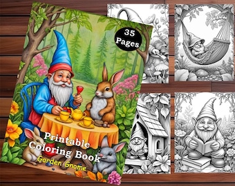 Garden Gnome Coloring Pages: Fantasy Art for Adults & Kids (printable ...