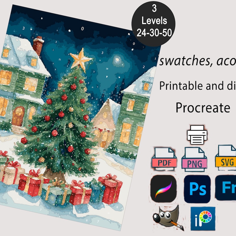 Christmas Numberpaint - Etsy