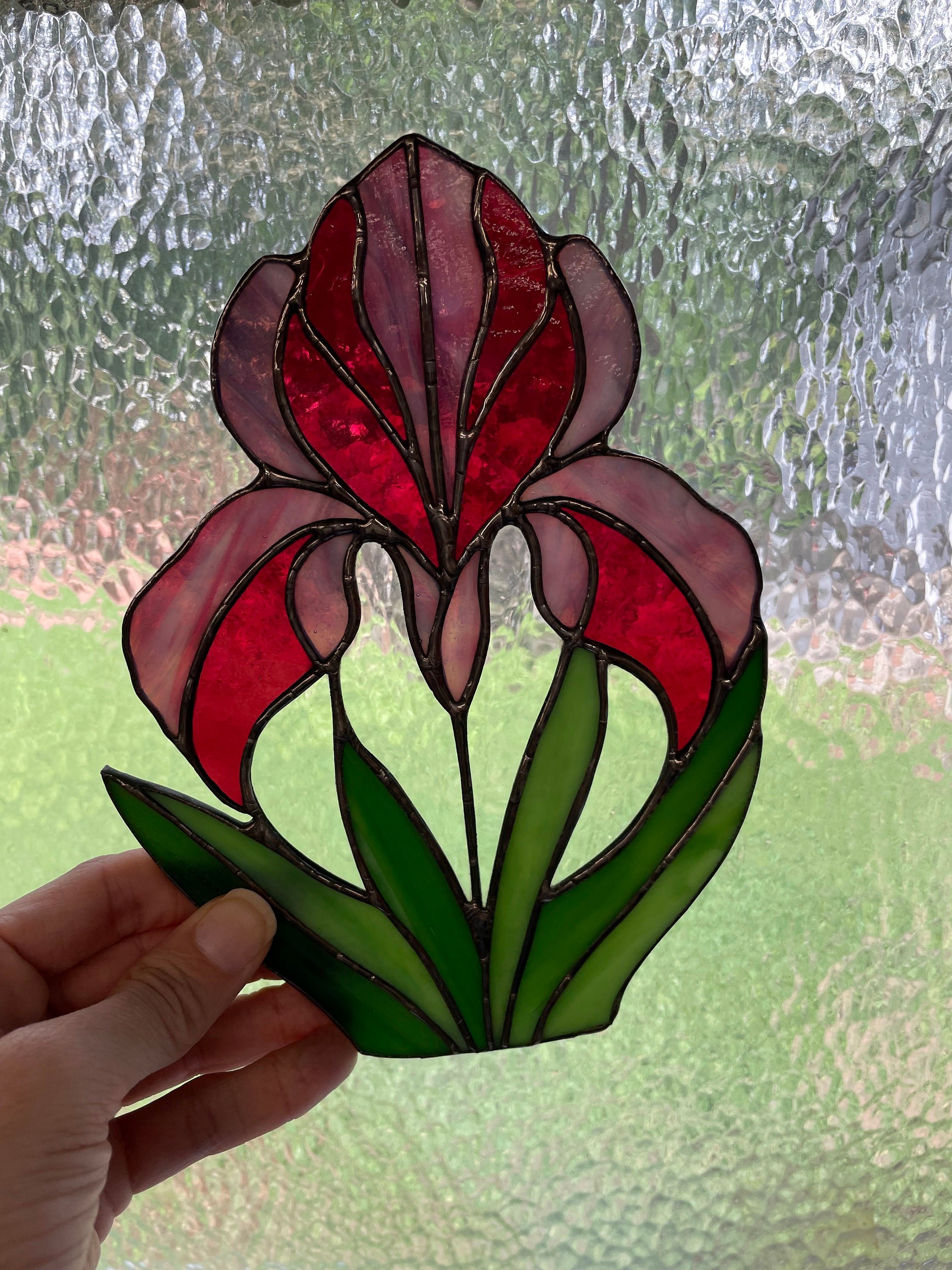 PATTERN - Iris in Bloom Beginner Stained Glass Panel Pattern - Digital ...