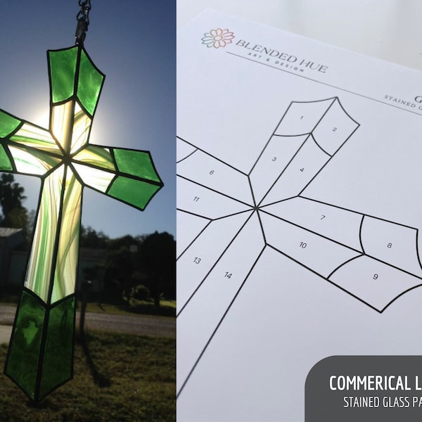 PATTERN Graceful Cross Stained Glass Pattern Digital Download: Hobby ...
