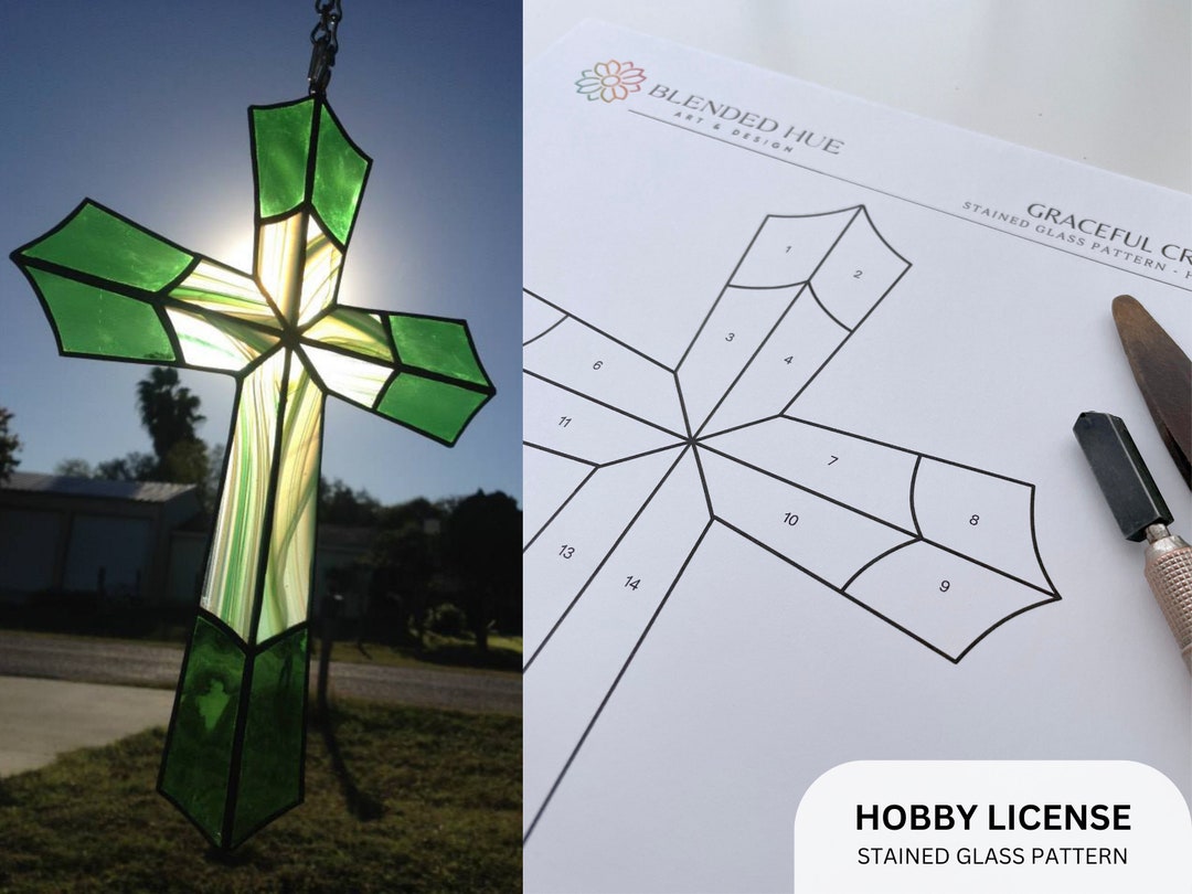 PATTERN - Graceful Cross Stained Glass Pattern - Digital Download ...