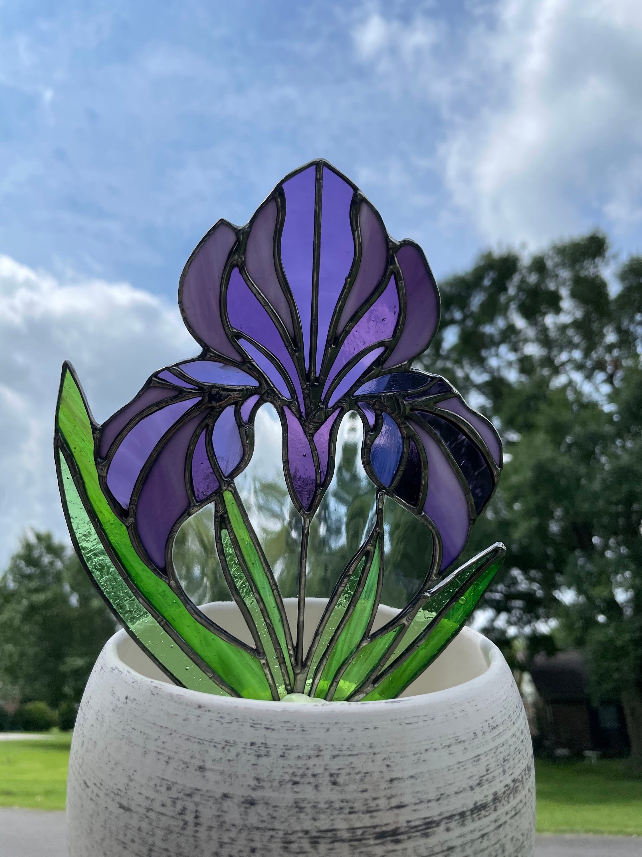 PATTERN - Iris in Bloom Stained Glass Pattern - Digital Download: Hobby ...