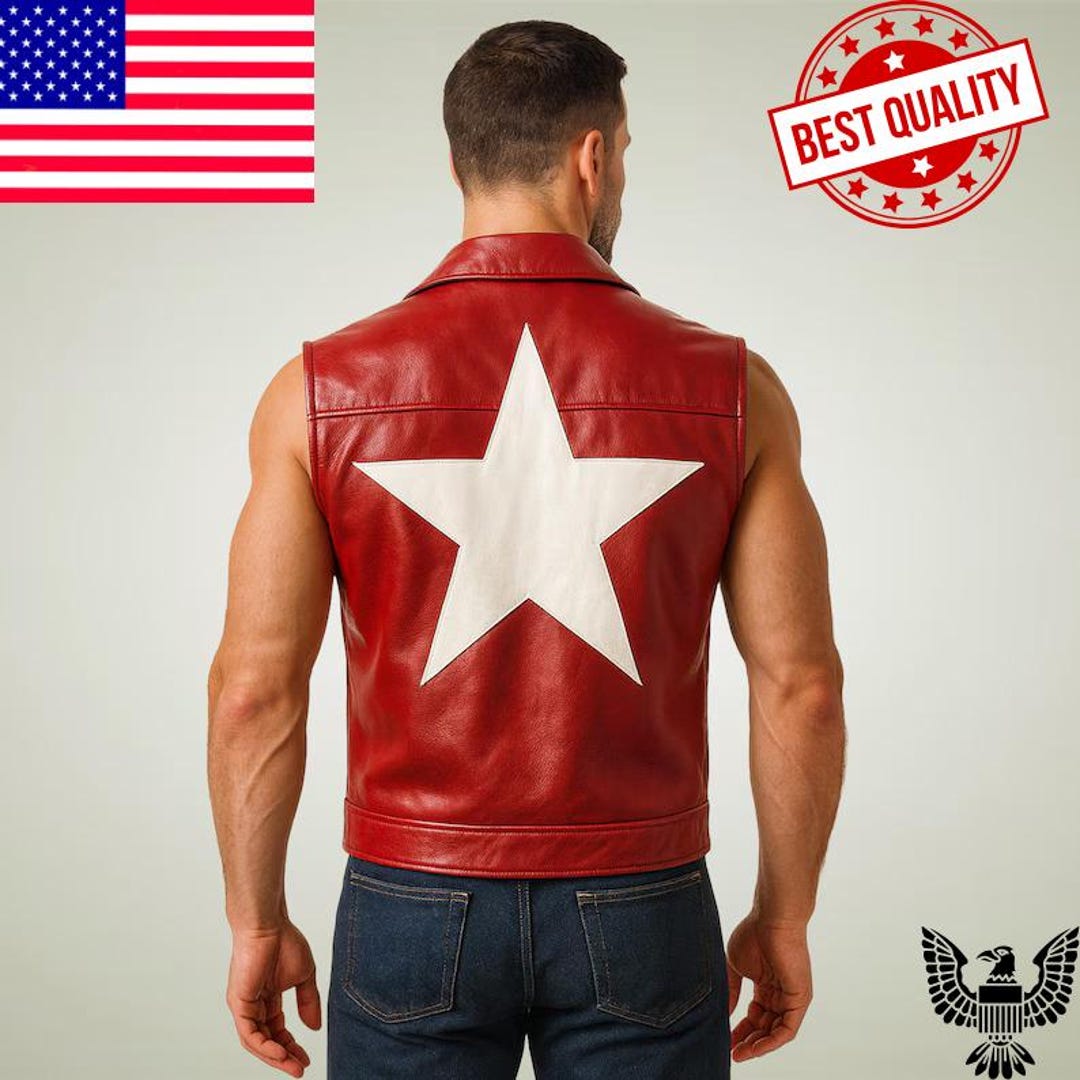 Handmade Terry Bogard Leather Vest: Red Star Cosplay Costume - Etsy